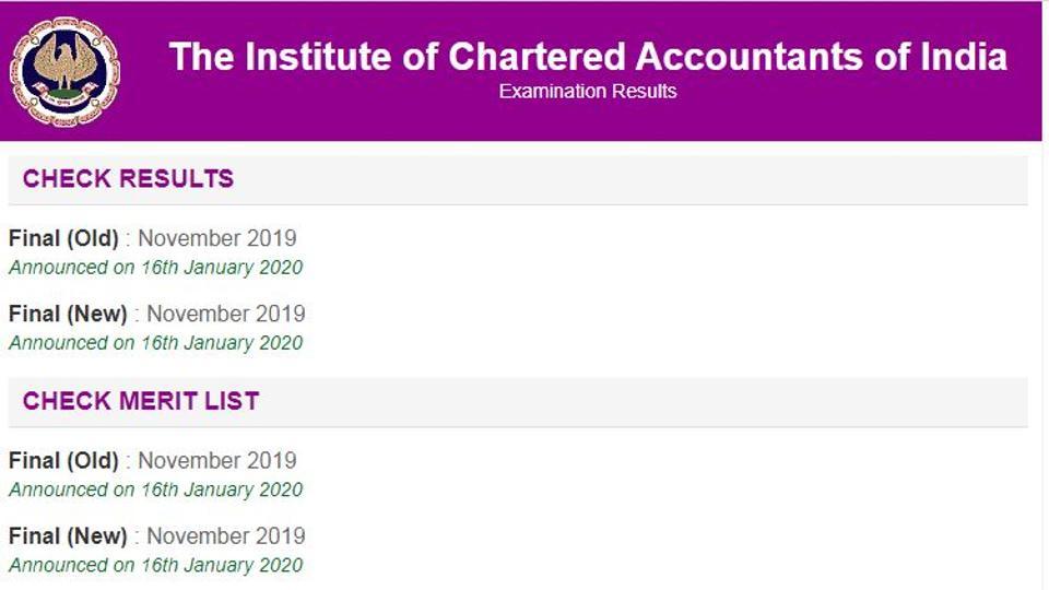 ICAI CA final result 2019 declared, here’s how to check | Hindustan Times
