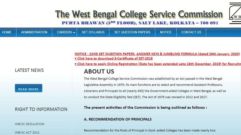 WB SET answer key 2020 released at wbcsc.org.in, raise objections by ...