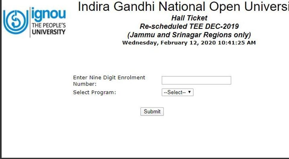 IGNOU BEd Admit Card 2020 For Jammu And Srinagar Region Released At ignou-bed-admit-card-2020-for-jammu-and-srinagar-region-released-at