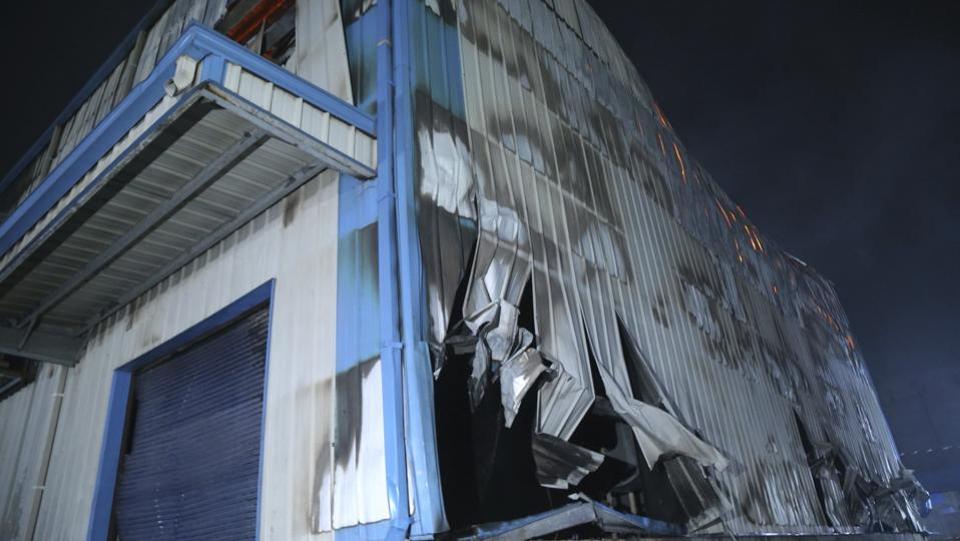 Photos: Lone door led out as fire burned Gujarat denim factory ...