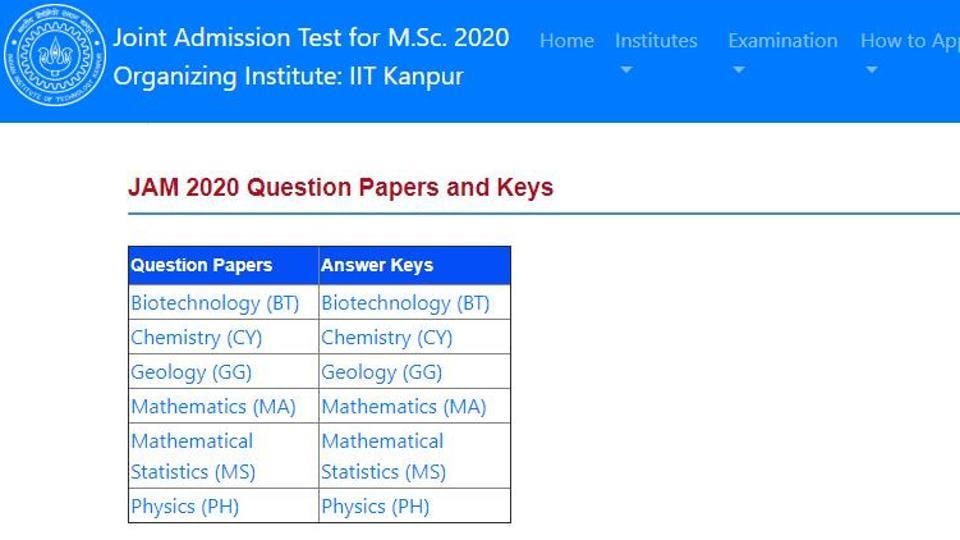 IIT JAM 2020 final answer key released at jam.iitk.ac.in, check details ...