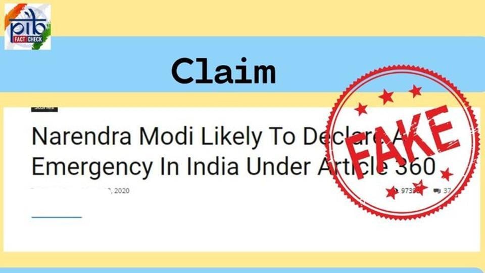 PM Modi not declaring ‘emergency under article 360’. PIB calls out fake ...