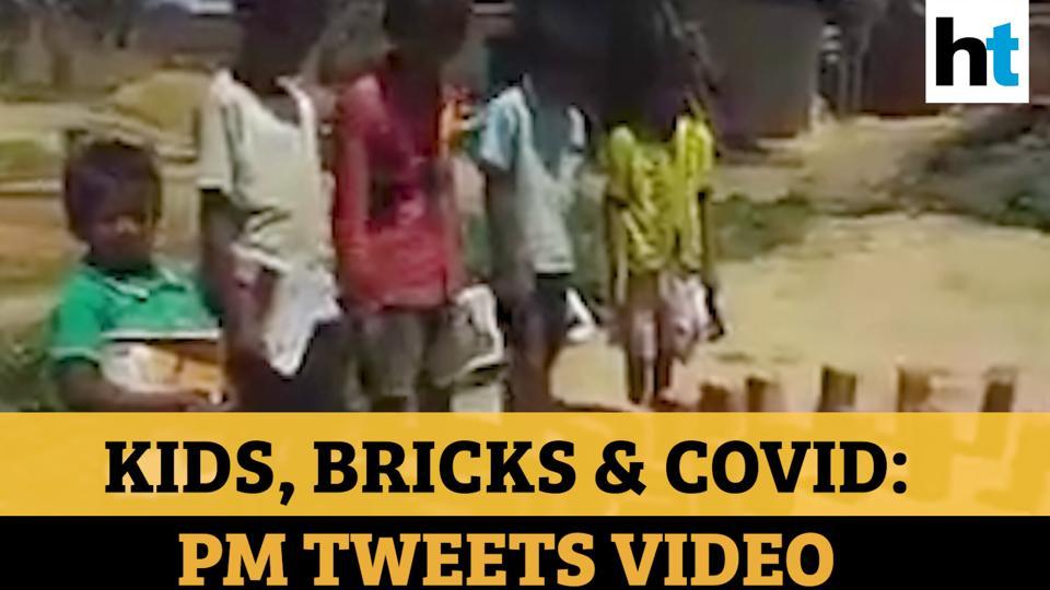 PM Modi tweets video of kids explaining Covid with bricks; it goes ...