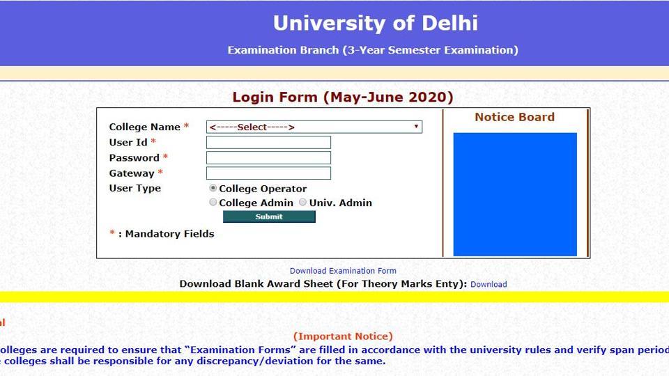 DU provides portal to fill online exam form for May-June 2020 session ...