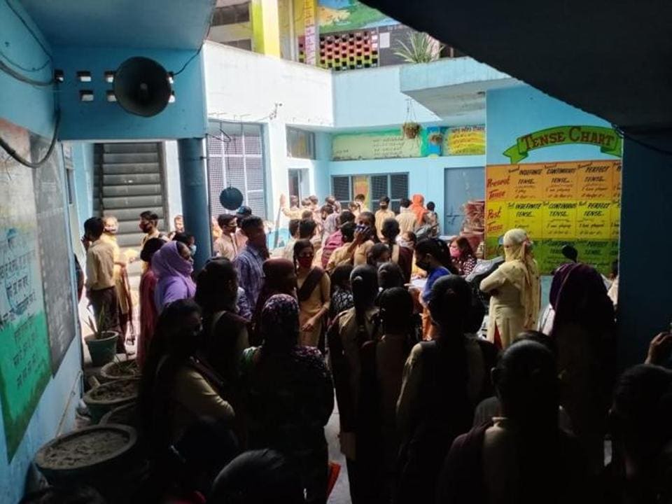 Ignoring social distancing norms, 150 parents gather at govt school in ...
