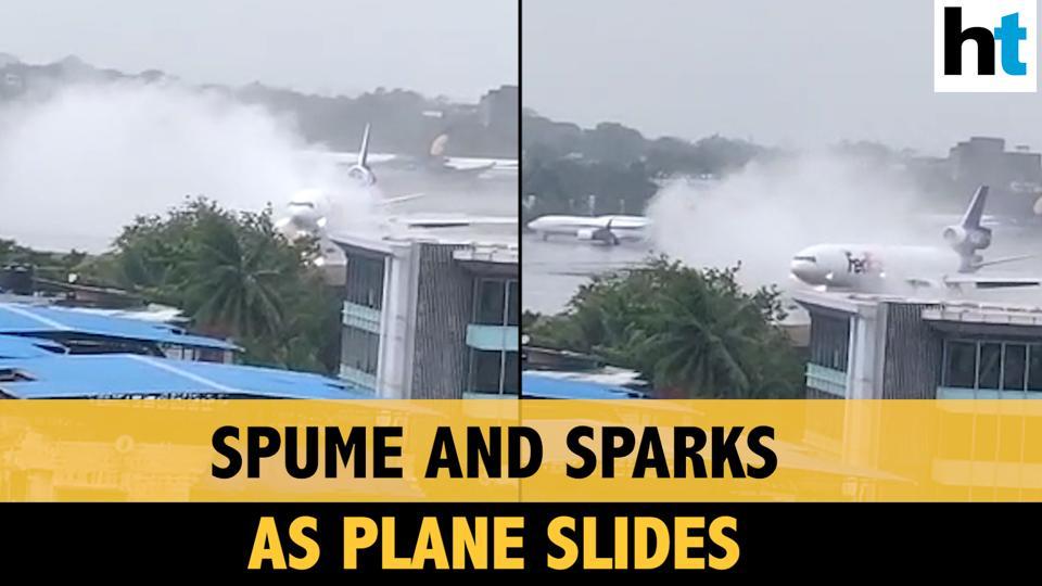 Amid cyclone, plane skids off runway in Mumbai: Watch startling video ...
