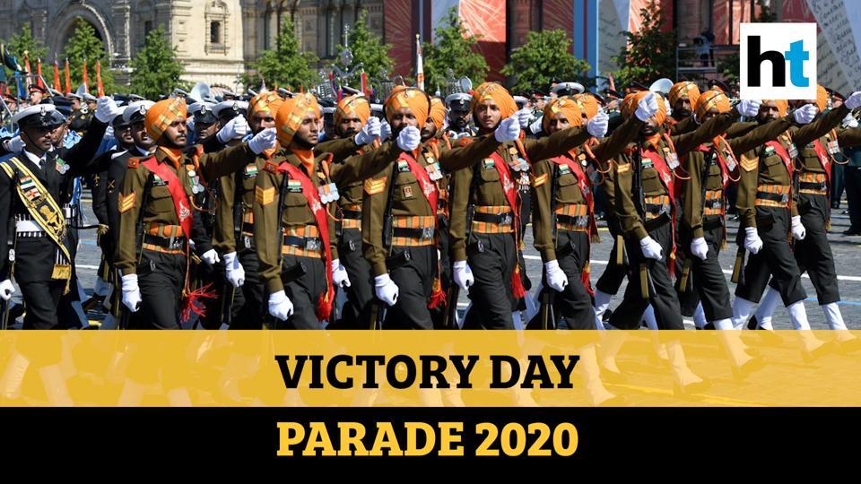 Watch: Indian tri-service contingent participates in Victory Parade in ...