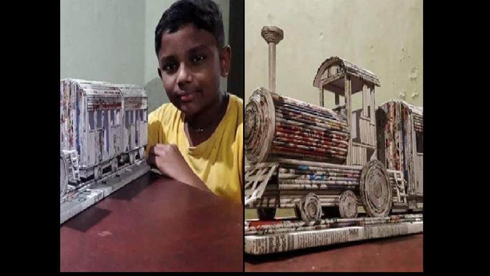 12-year-old Kerala boy’s model train made from paper wows Railway ...