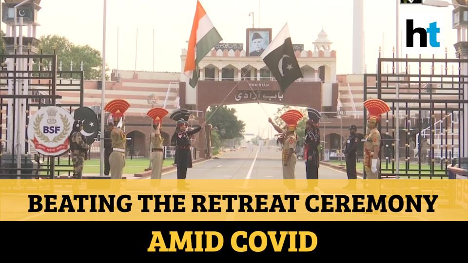 Watch: Beating the Retreat ceremony without spectators at Attari-Wagah ...