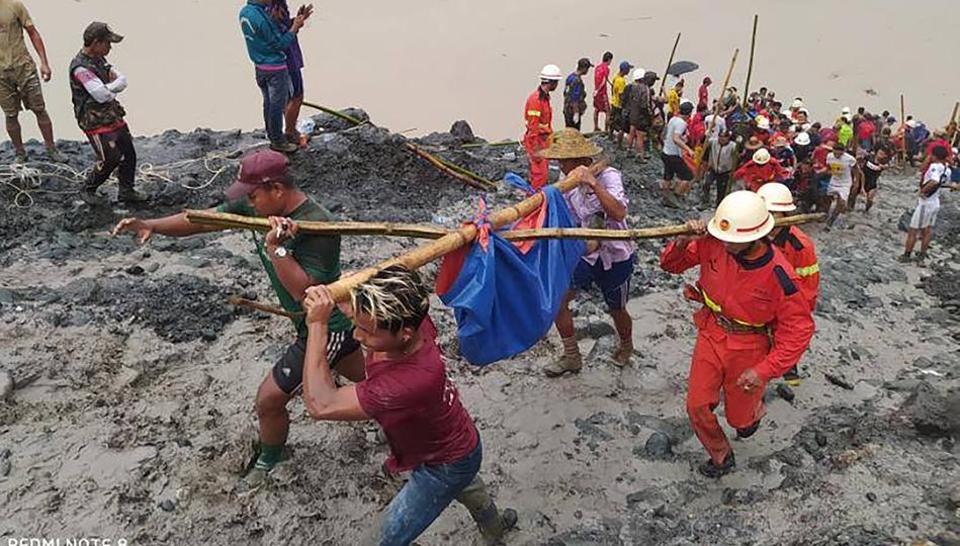 At least 113 killed as Myanmar jade mine collapse buries workers ...