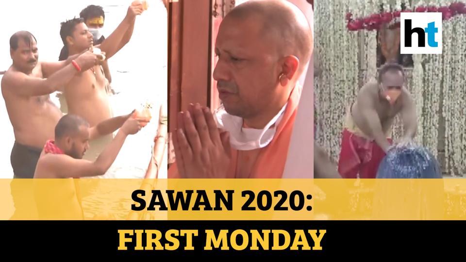 Watch: Devotees flock to temples, offer prayers on first Monday of ...