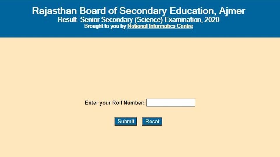 Rajasthan Board 12th Science Result 2020: RBSE class 12th science ...