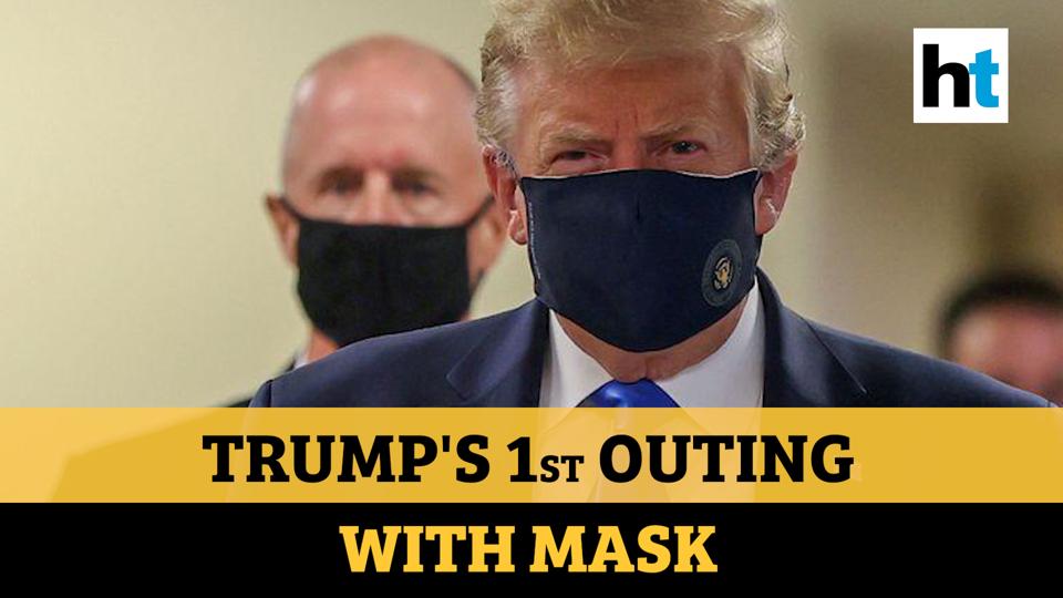 Donald Trump wears a mask for the first time amid Covid pandemic ...