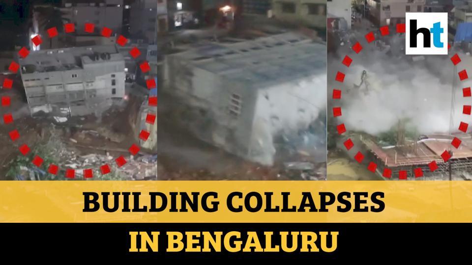 Caught on camera: Three-storied building collapses in Bengaluru ...