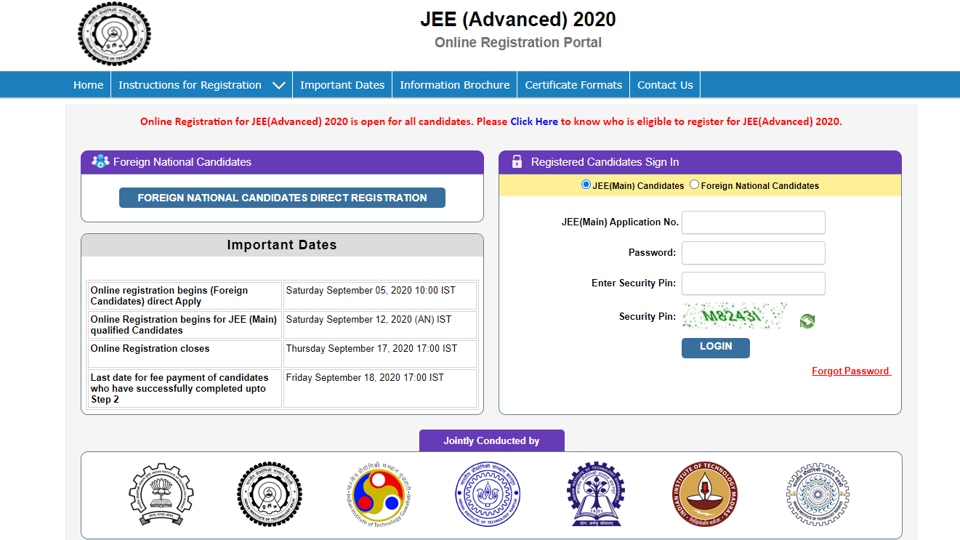 JEE Advanced 2020: Correction window to change exam city opens ...