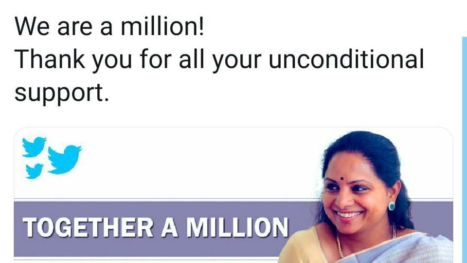 KCR’s daughter Kalvakuntla Kavitha clocks a million followers on ...