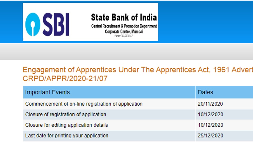 SBI Apprentice Recruitment 2020: Last day to apply for 8500 vacancies ...