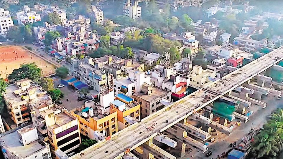 Viaduct connecting Vanaz depot with Metro line complete; track laying ...