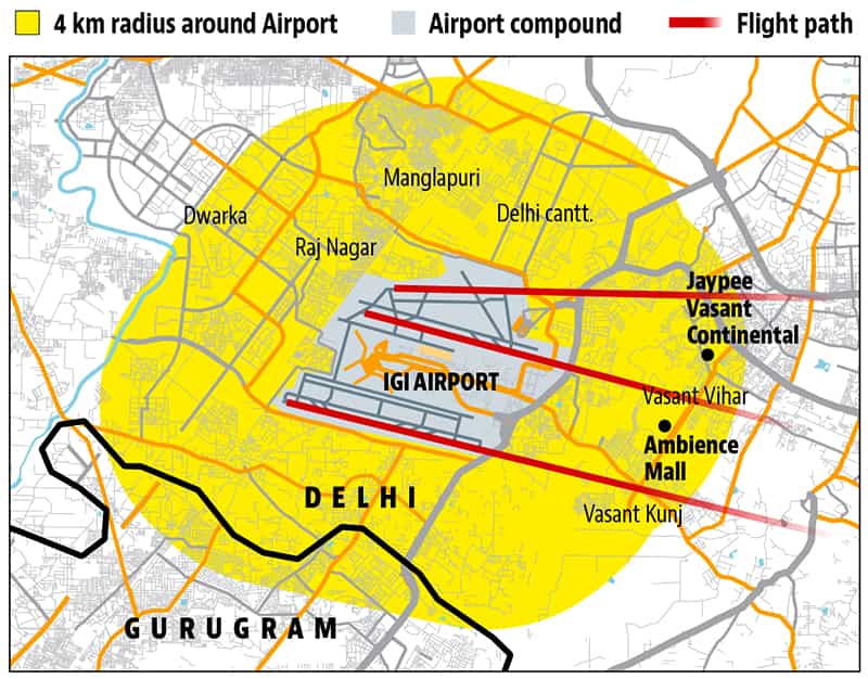 Luxury hotel, mall among 176 obstacles in flight path at Delhi airport ...