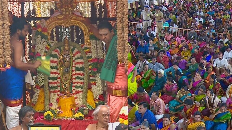 Chithirai thiruvizha : மதுரை மீனாட்சி திருக்கல்யாணம் - கோயிலில் குவிந்த ...