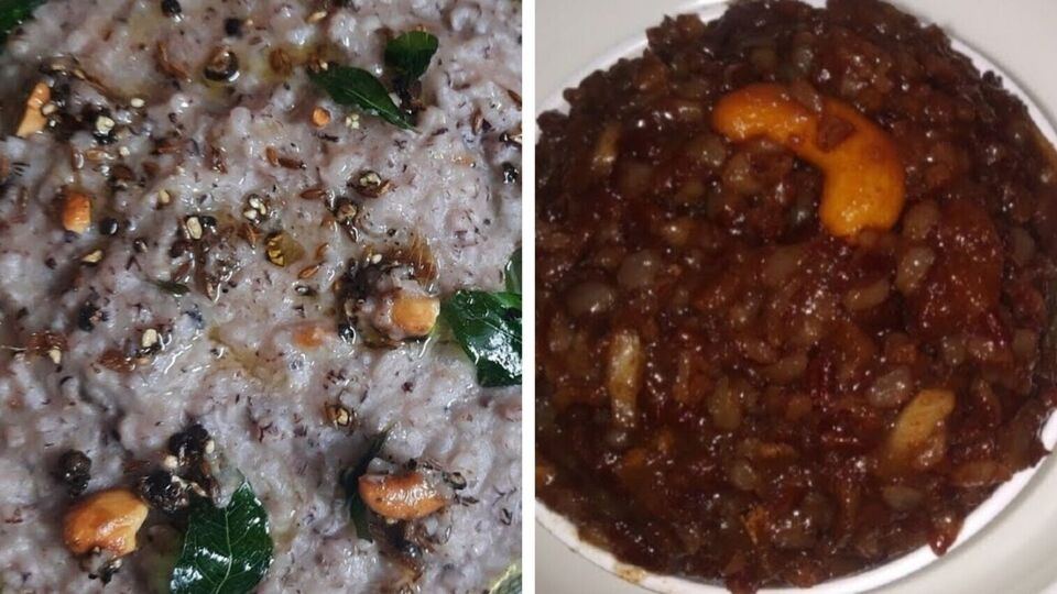 Karupu Kavuni Rice Pongal : கருப்பு கவுனி அரிசி வெண் மற்றும் சர்க்கரை ...