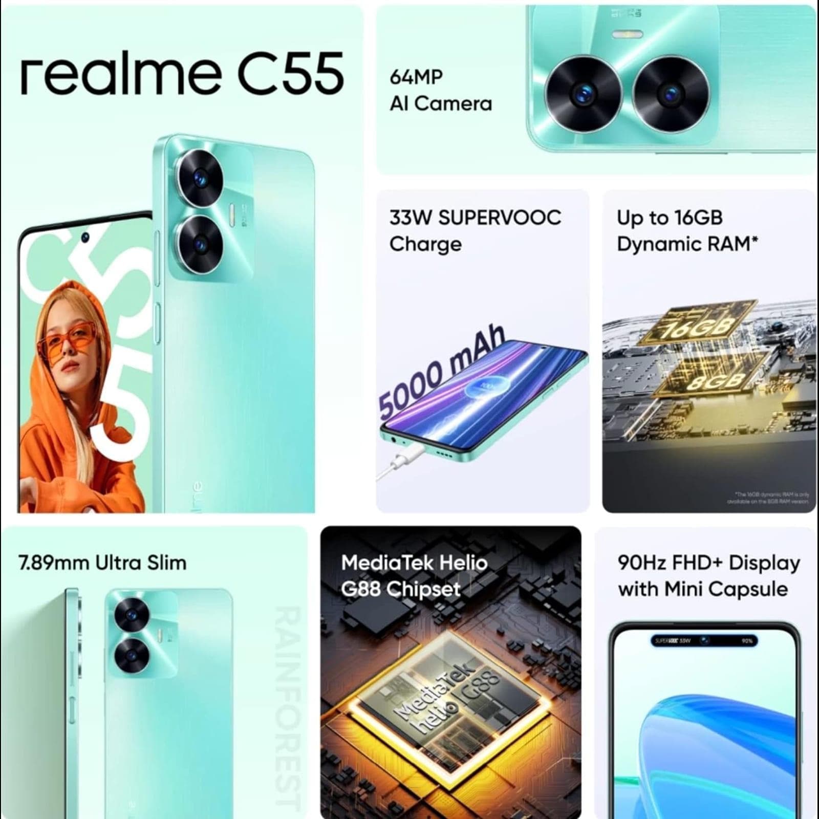 Realme C55 128GB - Price in India (September 2024), Full Specs, Comparison