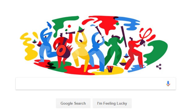 Google marks festival of Holi with colourful doodle