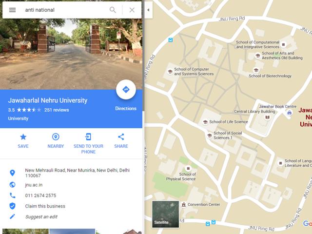 Google’s search algorithm behind ‘anti-national JNU’ in Maps